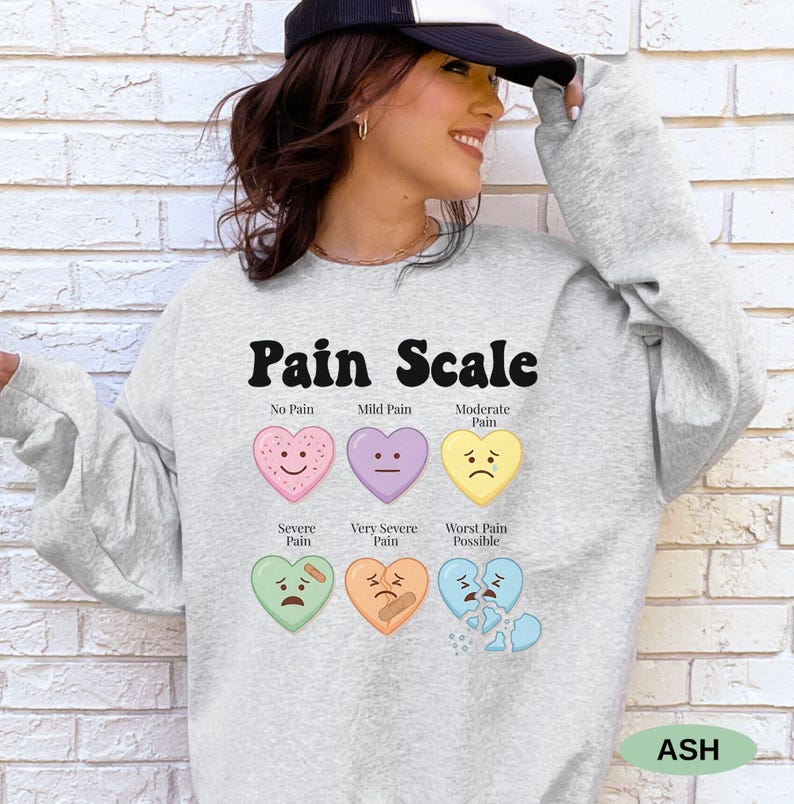 Nurse Valentines Day Sweatshirt Funny Nurse Sweater Pain Scale Crewneck ...