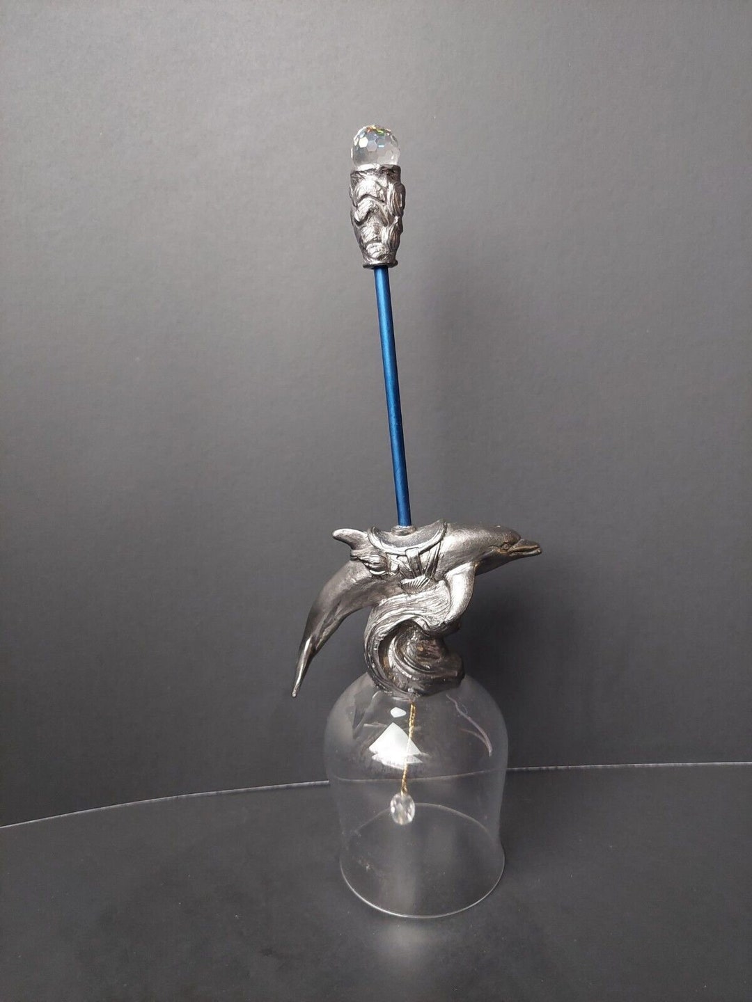 Michael Ricker Pewter Crystal Bell Dolphin Numbered and Rare - Etsy