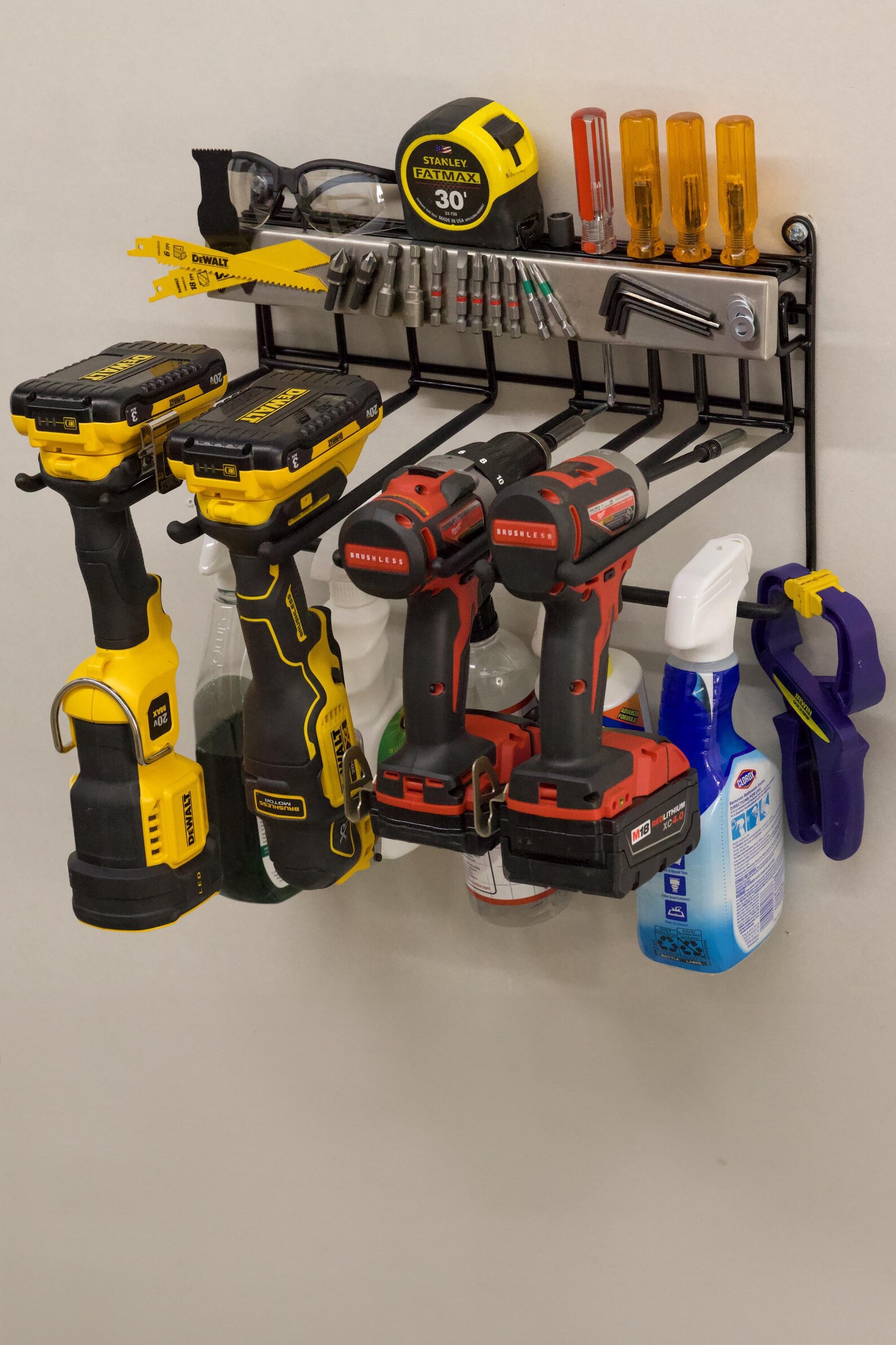 Tool Organizer Wall Mounted Drill Storage Power Tools Multi Tool Holder ...