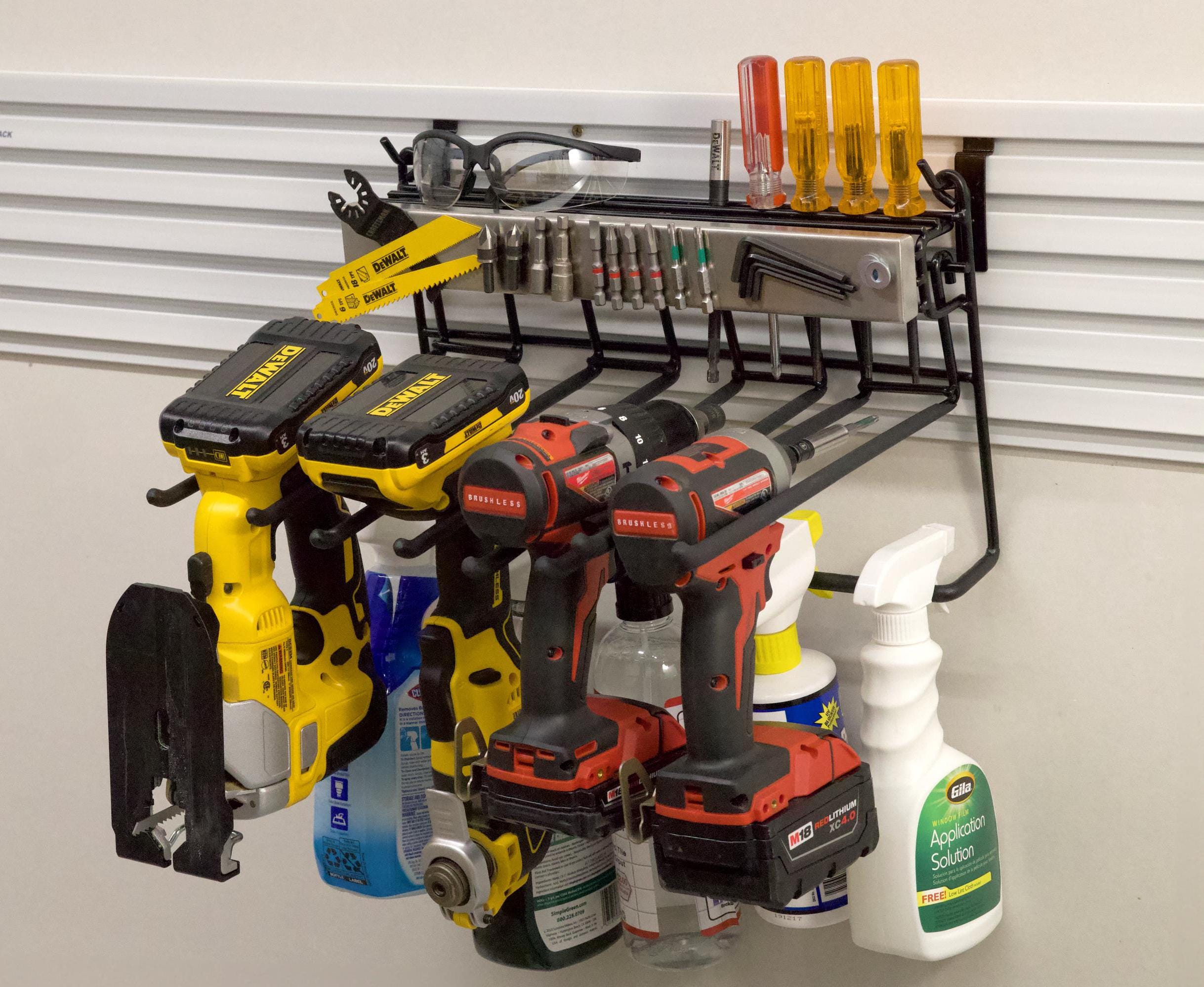 Tool Organizer Wall Mounted Drill Storage Power Tools Multi Tool Holder ...