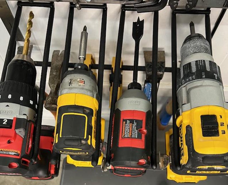 Tool Organizer Wall Mounted Drill Storage Power Tools Multi Tool Holder ...
