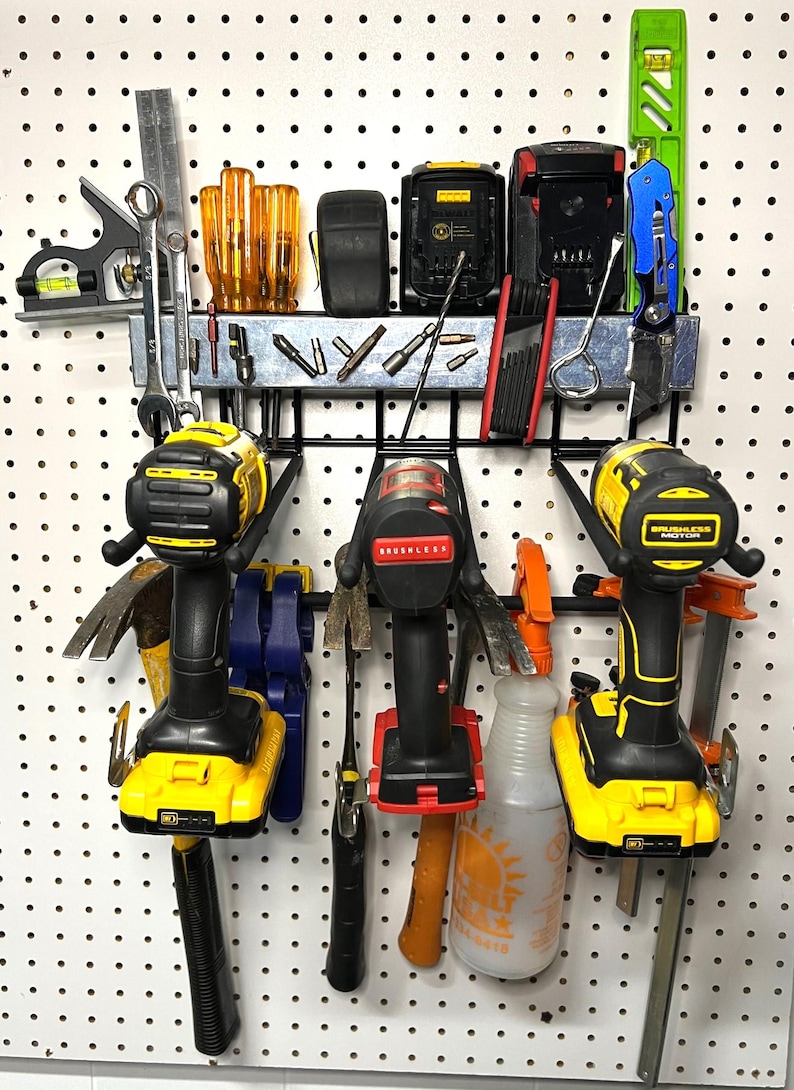 Tool Organizer Wall Mounted Drill Storage Power Tools Multi Tool Holder ...