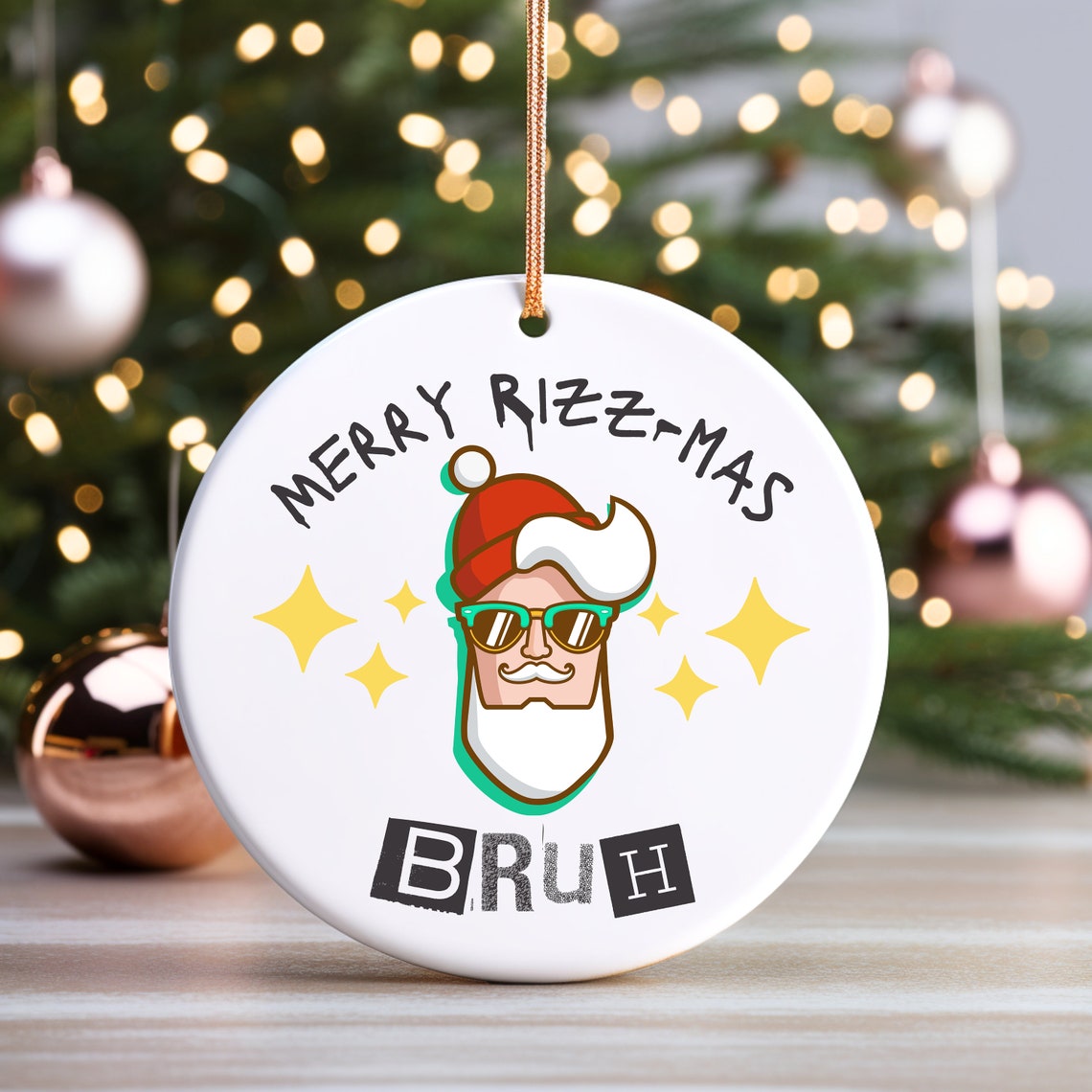 Merry Rizz-mas Bruh Gen Z Ornament, Funny Gift for Teen Boy, Son ...