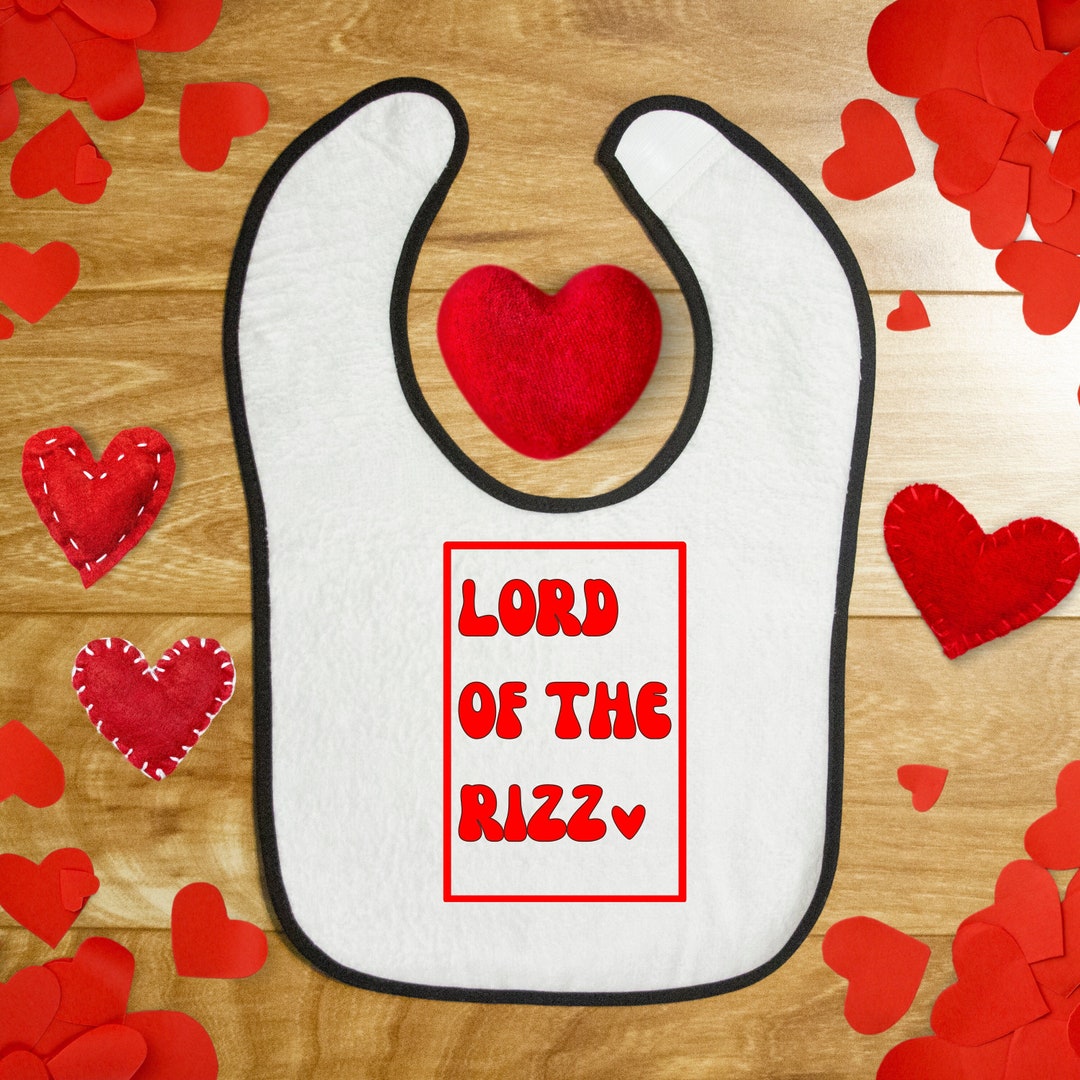 Funny lord of the Rizz Baby Contrast Trim Jersey Bib for Valentine's ...