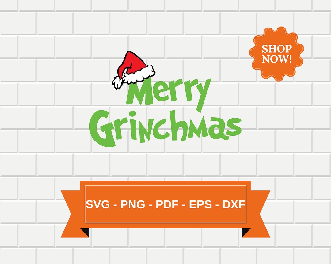 Merry Grinchmas Text Svg Png Pdf Eps Dxf Can Be Used for - Etsy
