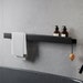 Modern Black Steel Shelf for Bathrooms, Sleek Powder Coated Shower Rack ...
