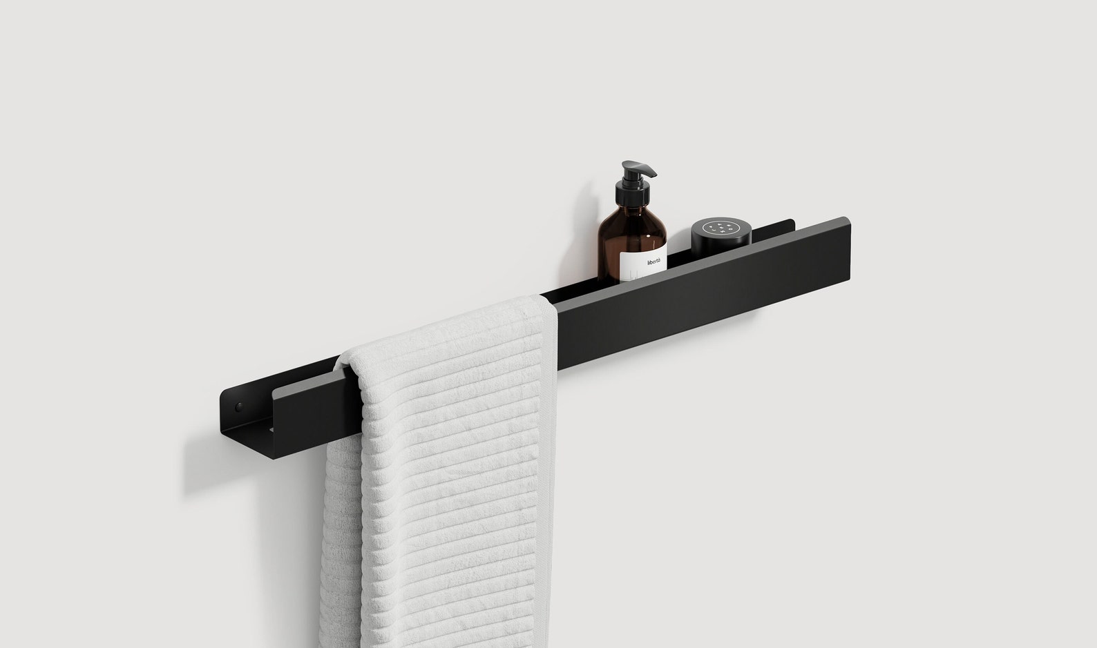 Modern Stainless Steel Bathroom Towel Shelf Floating Wall Storage Rack ...