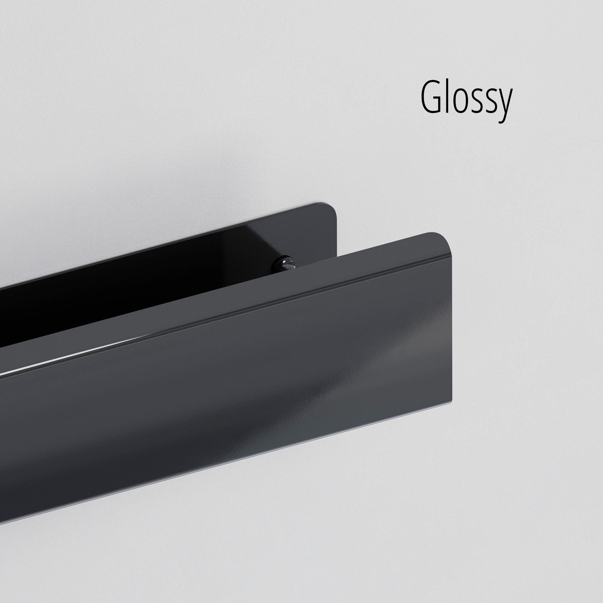 Modern Black Steel Shelf for Bathrooms, Sleek Powder Coated Shower Rack ...