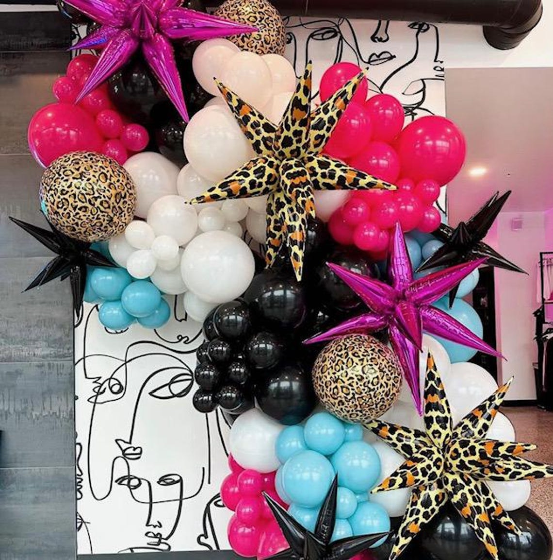 40 Inch Leopard Print Starburst Balloon - Etsy