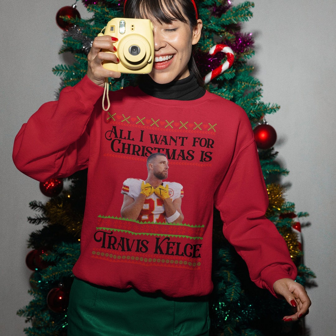 Travis Kelce Christmas Sweater, Oversized Sweatshirt, Ugly Christmas ...