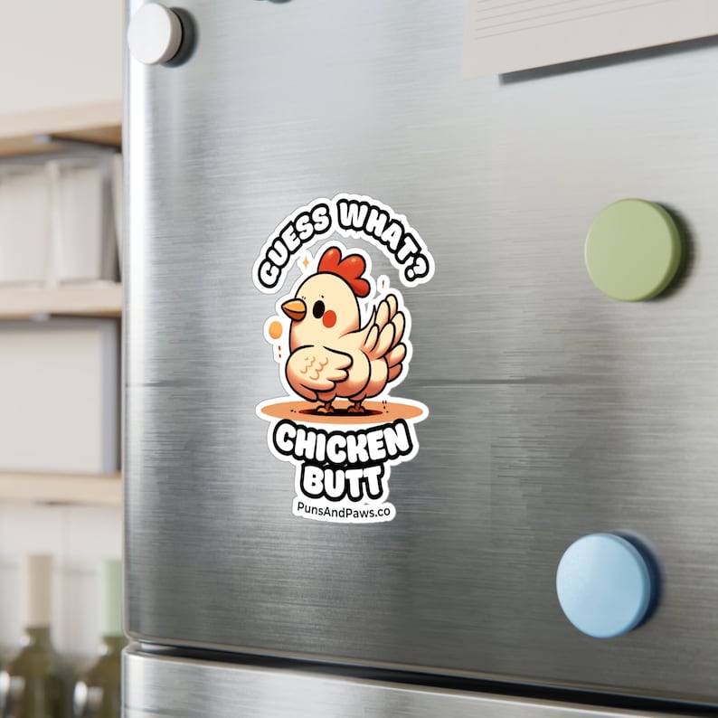 Chicken Butt Sticker: Funny Foodie Pun, Waterproof Vinyl - Etsy