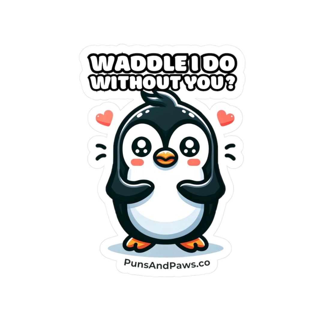 Waddle - Penguin Sticker | Waterproof Sticker | Laptop Sticker ...