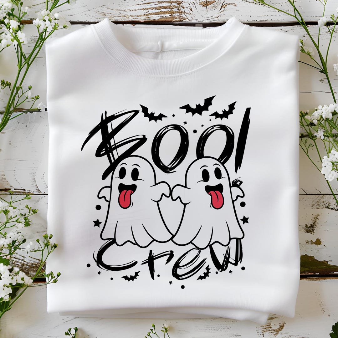 Boo Crew Halloween SVG Funny Ghost Cut Files svg, Eps, Dxf, Png for ...