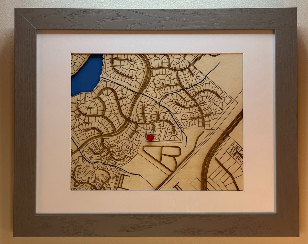 Custom Engraved Address Map - Etsy