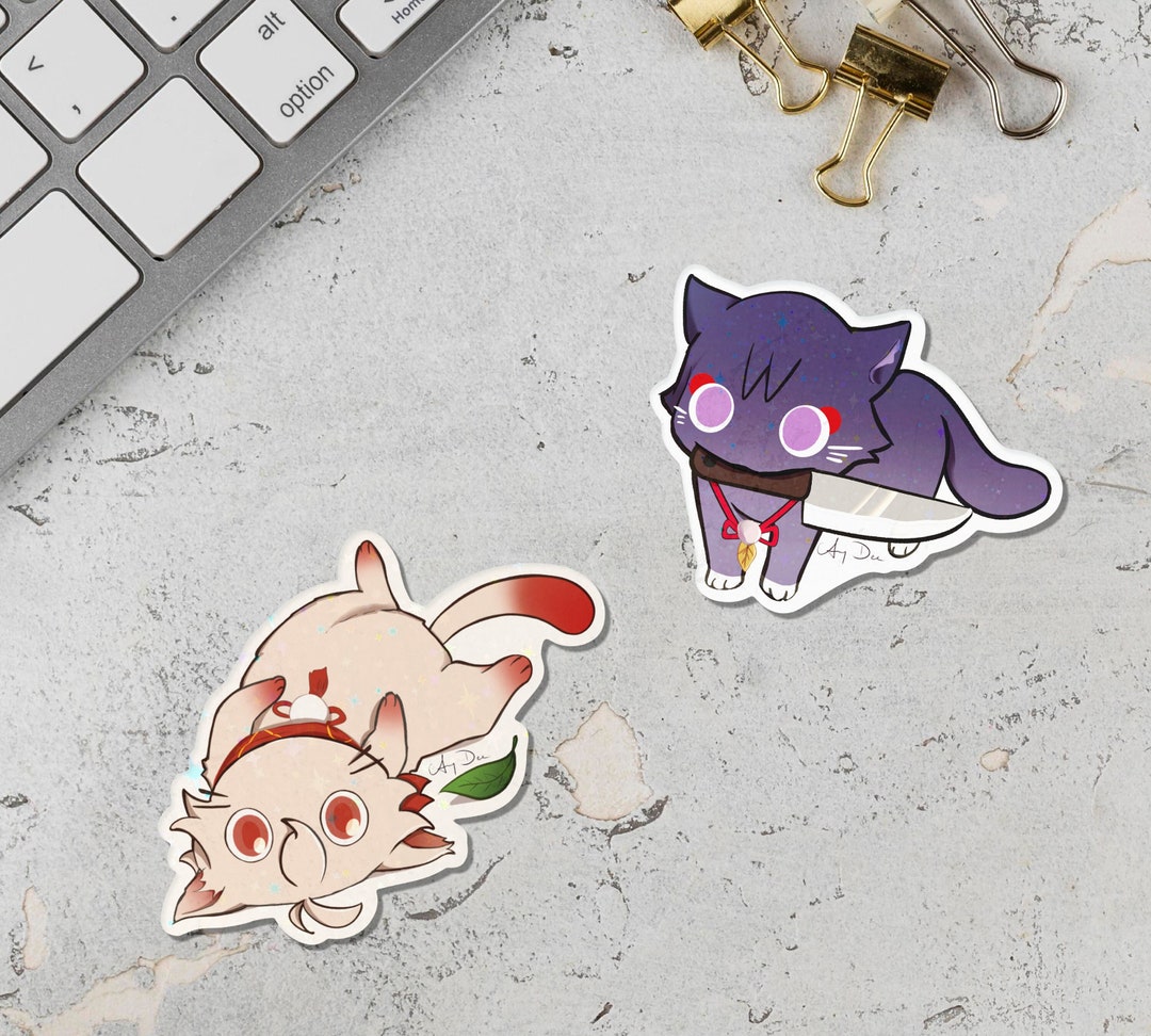 Genshin Inspired Vinyl Stickers: Playful Cats Edition (scarameow ...