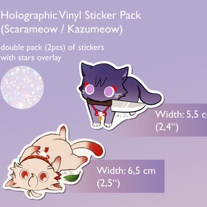 Genshin Inspired Vinyl Stickers: Playful Cats Edition (scarameow ...