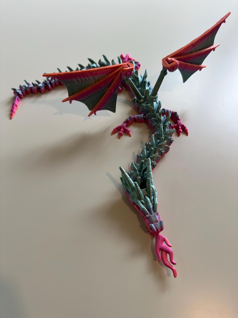 3D Printed Articulated Mechanic Dragon - Mech 3D Dragon - 3D Dragon ...