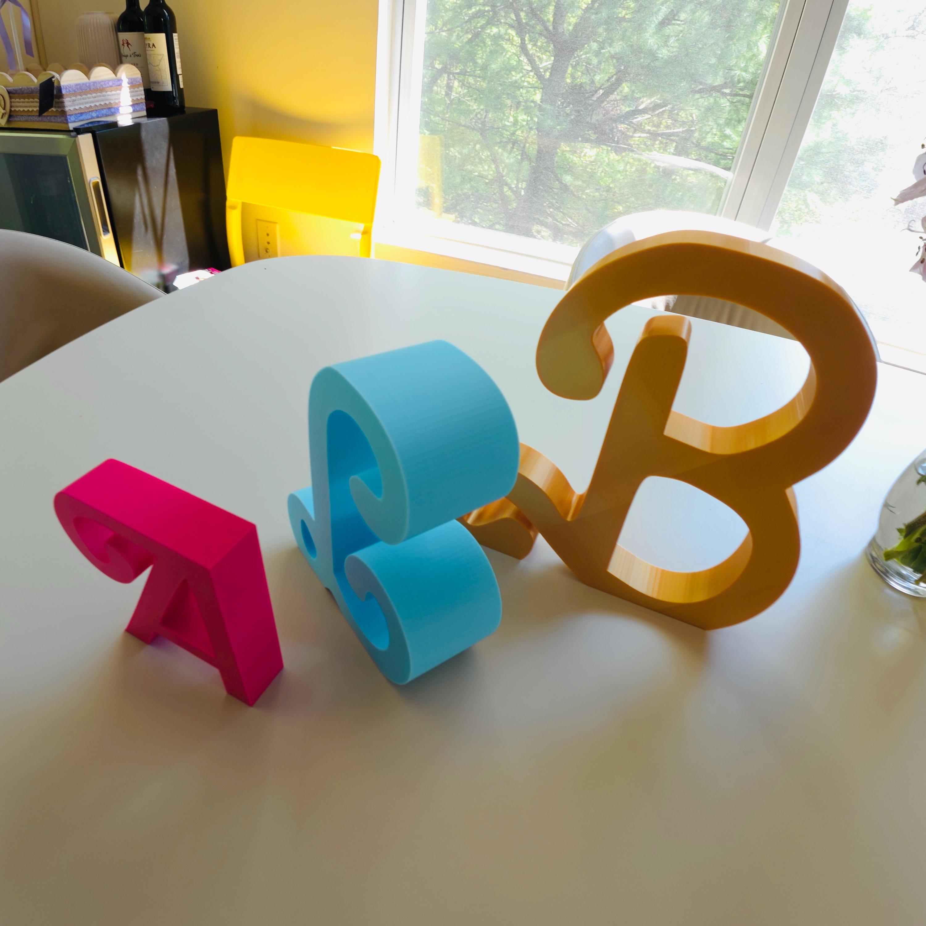 3D Printed LARGE Letter or Number Free-standing - Sing - Gift - Decor ...