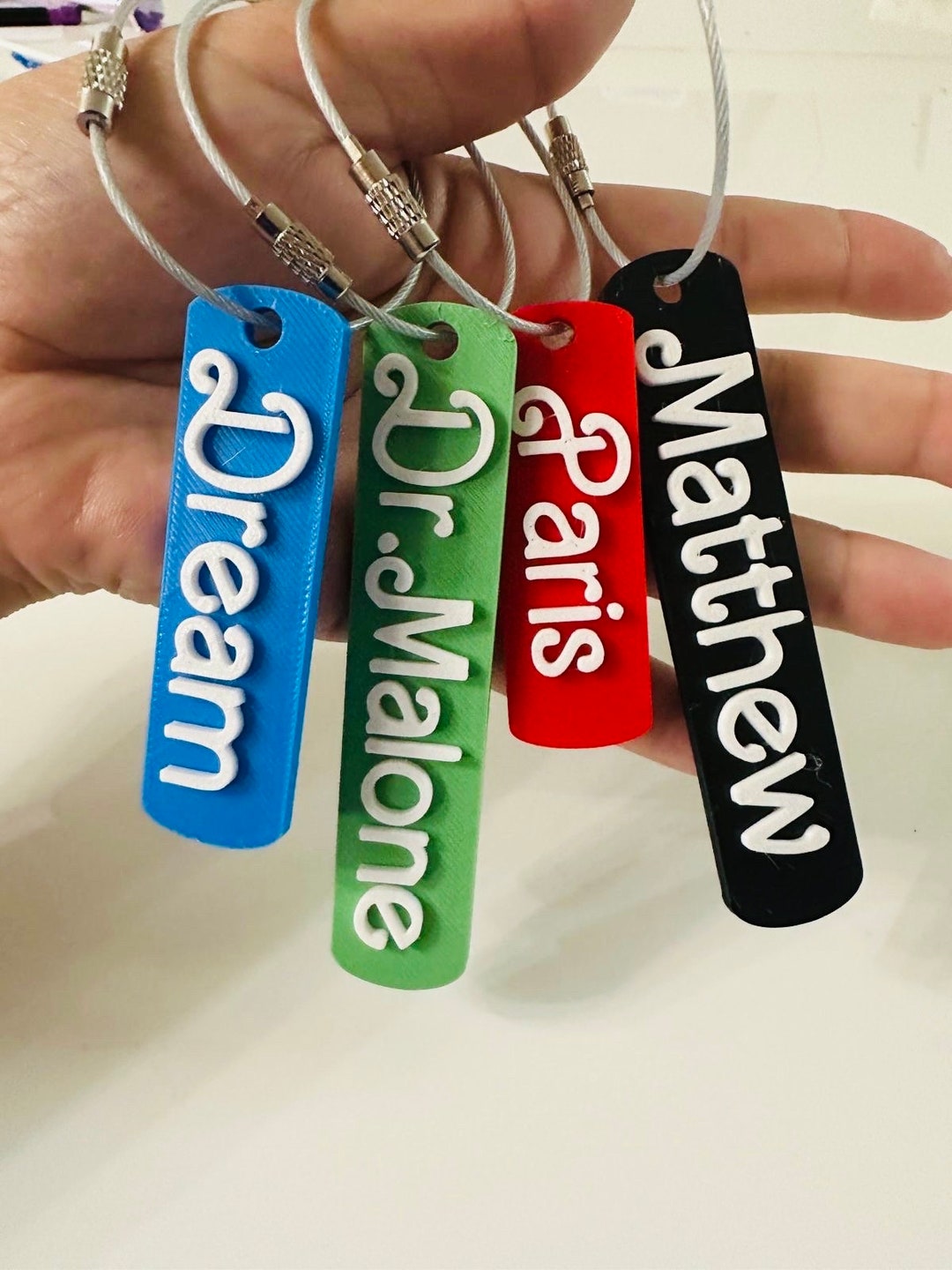 3d Printed Bag Tag - 3D Keychain - Personalized Tags Keychain - Name ...