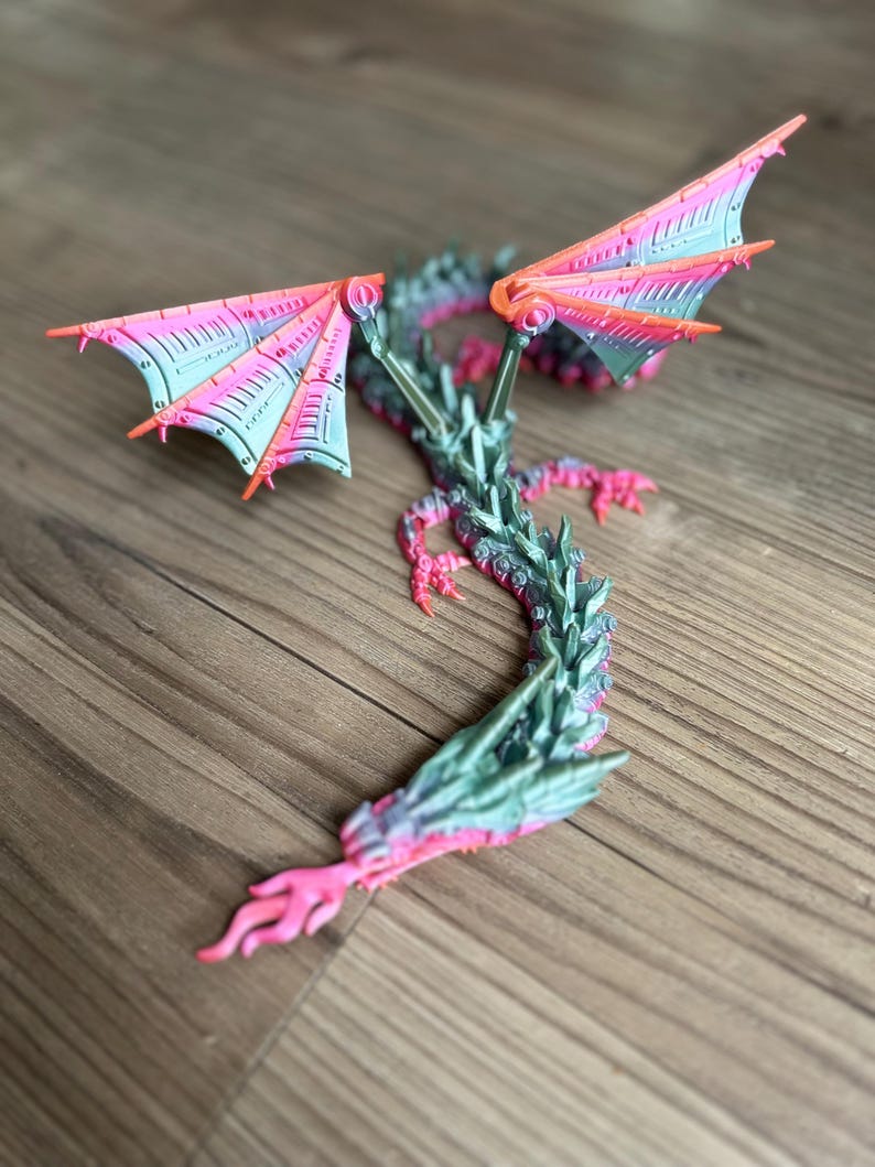 3D Printed Articulated Mechanic Dragon - Mech 3D Dragon - 3D Dragon ...