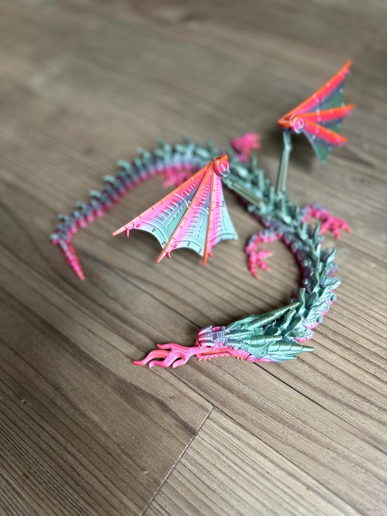 3D Printed Articulated Mechanic Dragon - Mech 3D Dragon - 3D Dragon ...