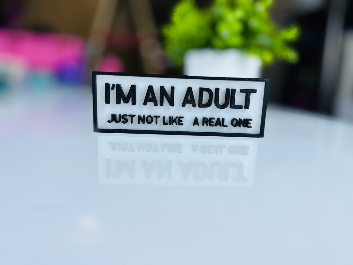 Fun 3D Sign - Im an Adult, Just Not Like a Real One - Decor - Sign ...