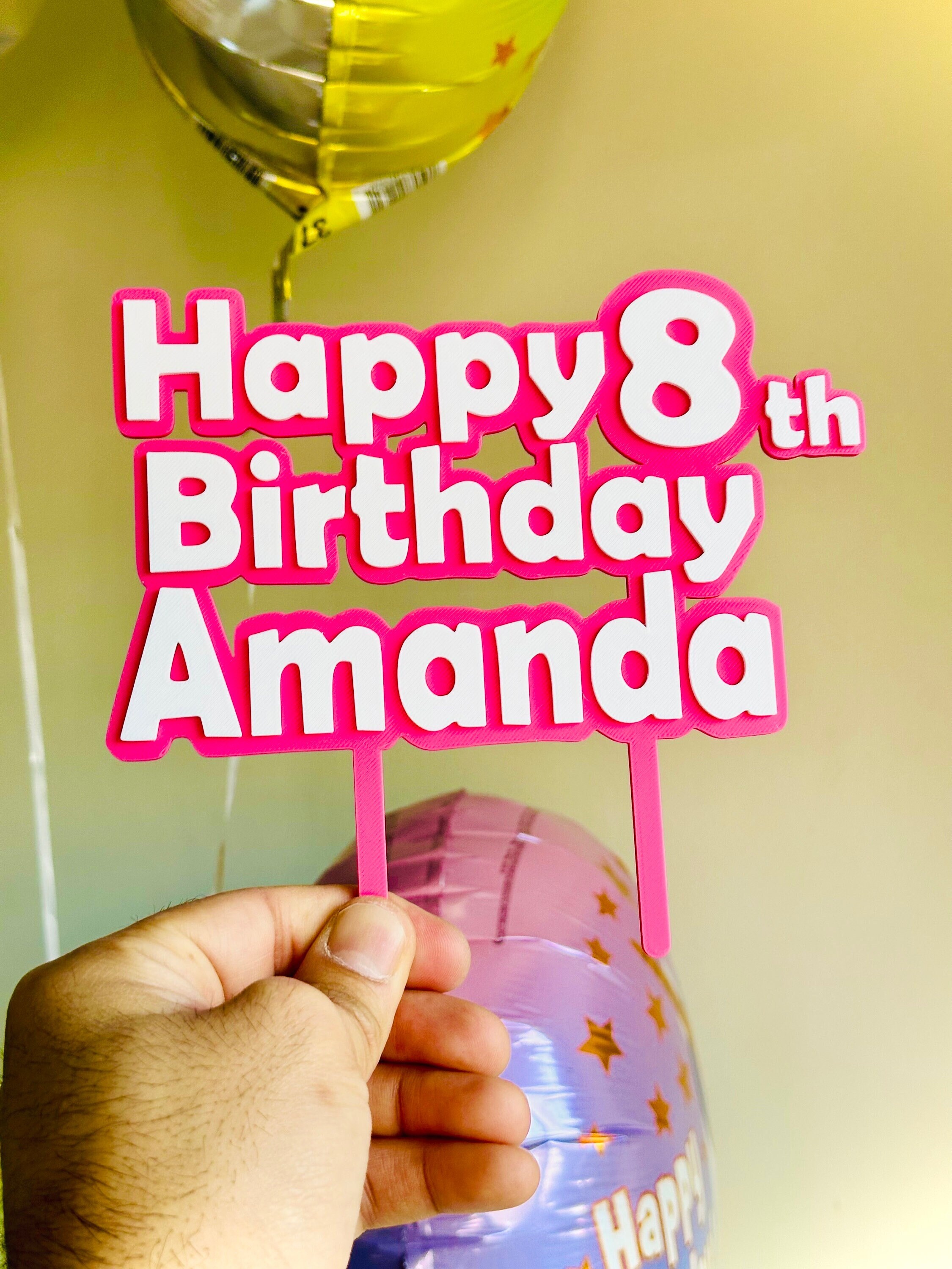 3D Printed Cake Topper - Fun Style - Party - Birthday - Cake Topper ...