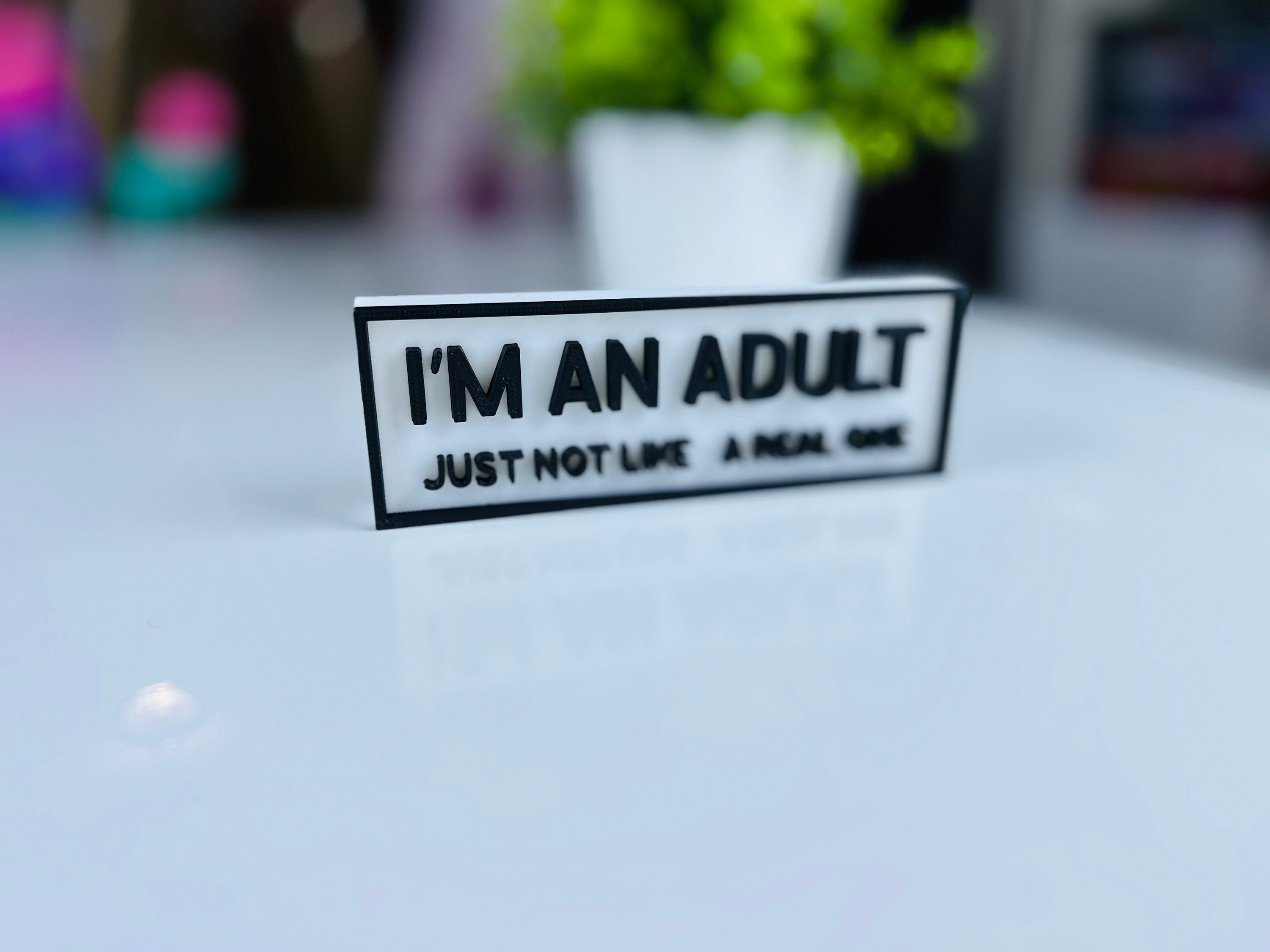 Fun 3D Sign - Im an Adult, Just Not Like a Real One - Decor - Sign ...
