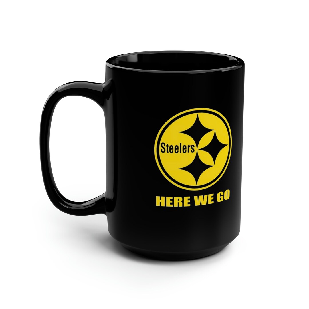 Go Steelers Coffee Cup, Steelers Gear, Black Mug, Nfl Merchandise , Dad ...