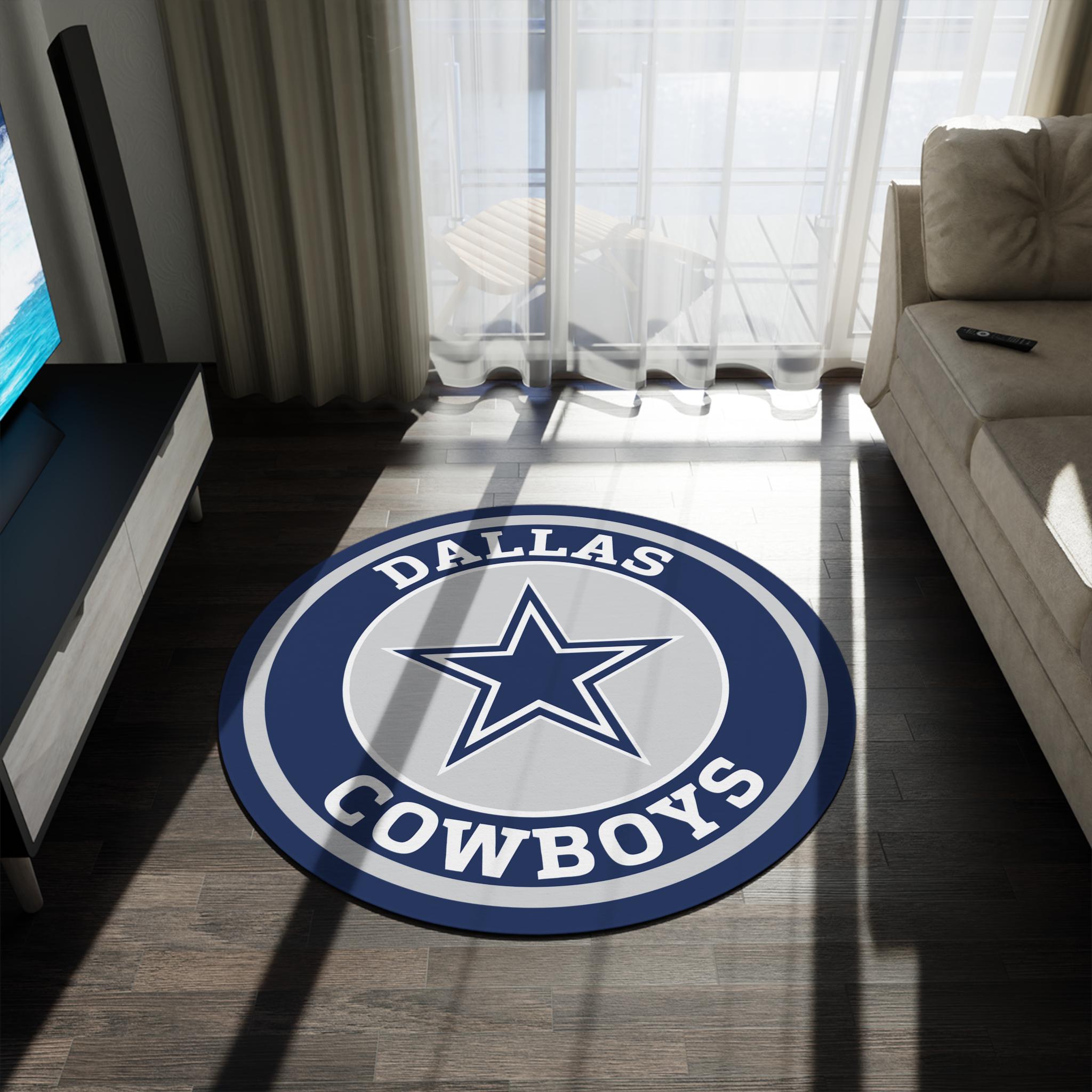 Dallas Cowboys Round Rug, Football Team Decor, Cowboys Fan Gift, Man ...
