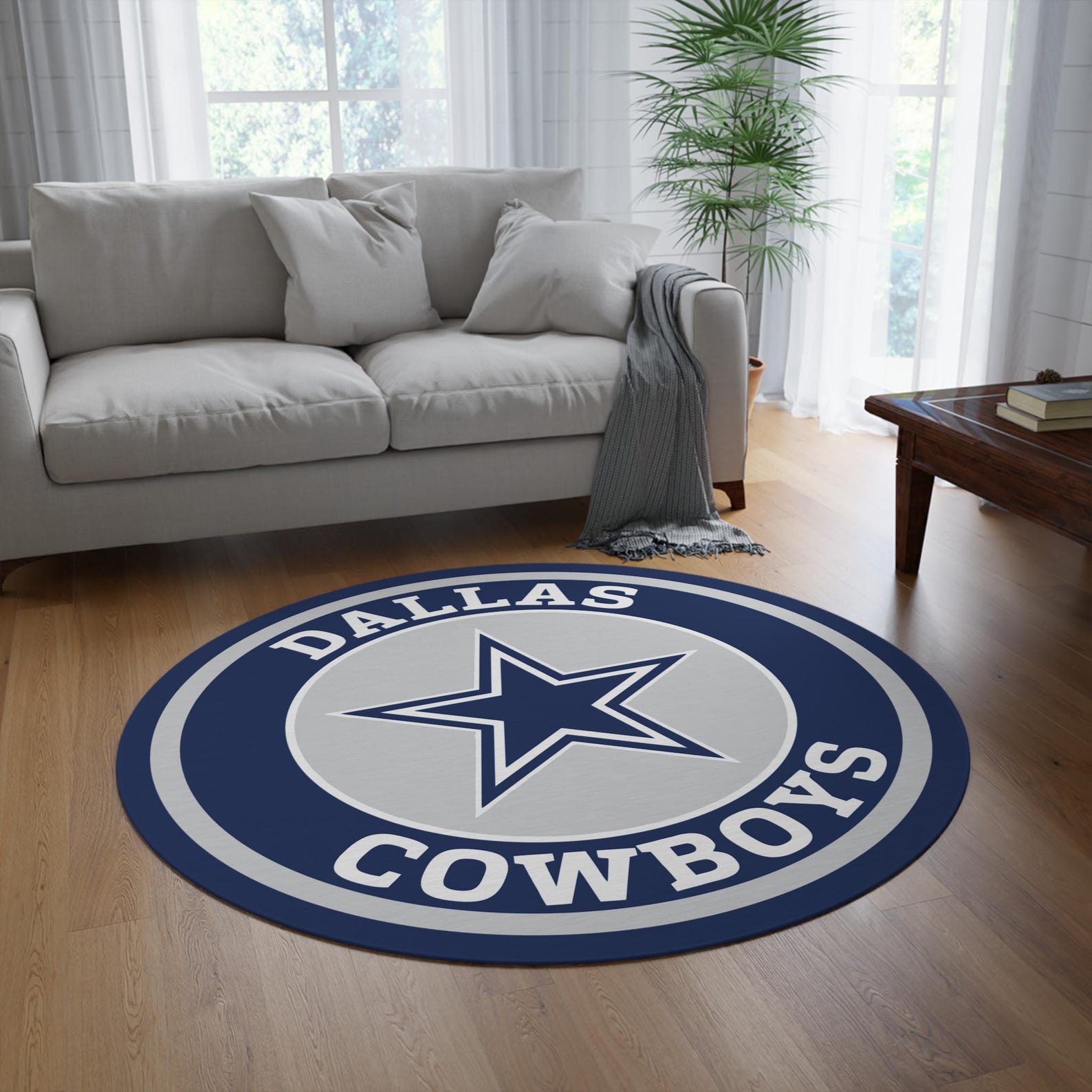 Dallas Cowboys Round Rug, Football Team Decor, Cowboys Fan Gift, Man ...