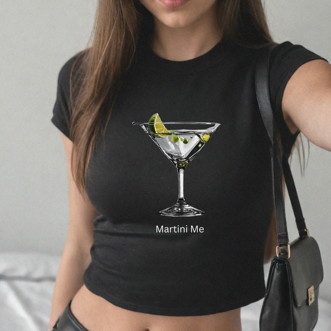 Y2K Baby Tees, Cocktail Baby Tee, Martini Shirt, Baby Tee Woman ...