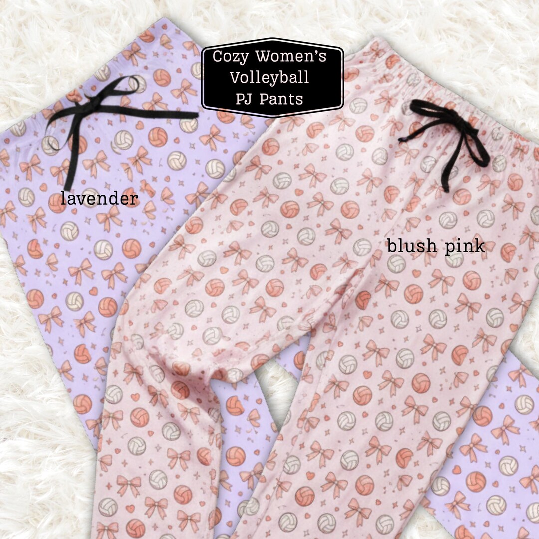 Volleyball PJ Pants, Cozy Custom Pajamas, Team Spirit Lounge Sleepwear ...