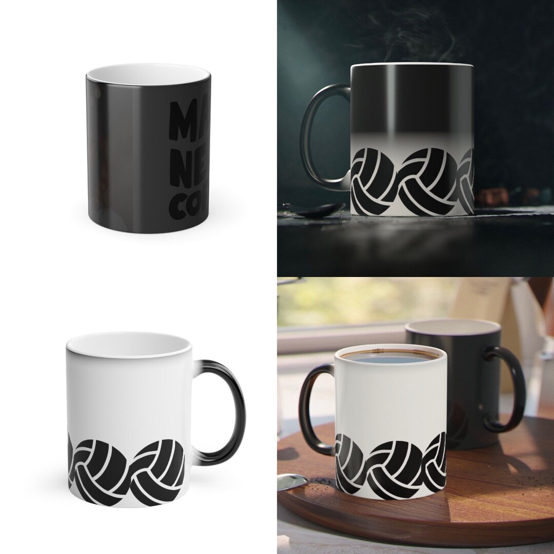 Volleyball Magic Mug Black Color Changing Mug Design Appears When ...