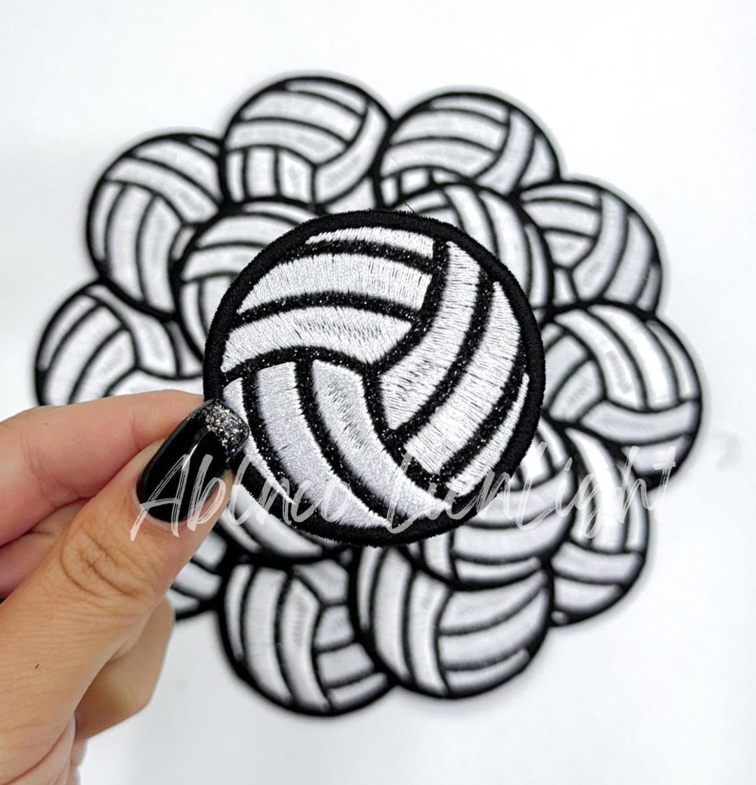 Volleyball Iron on Glitter Patch, Game Day Embroidery - Etsy