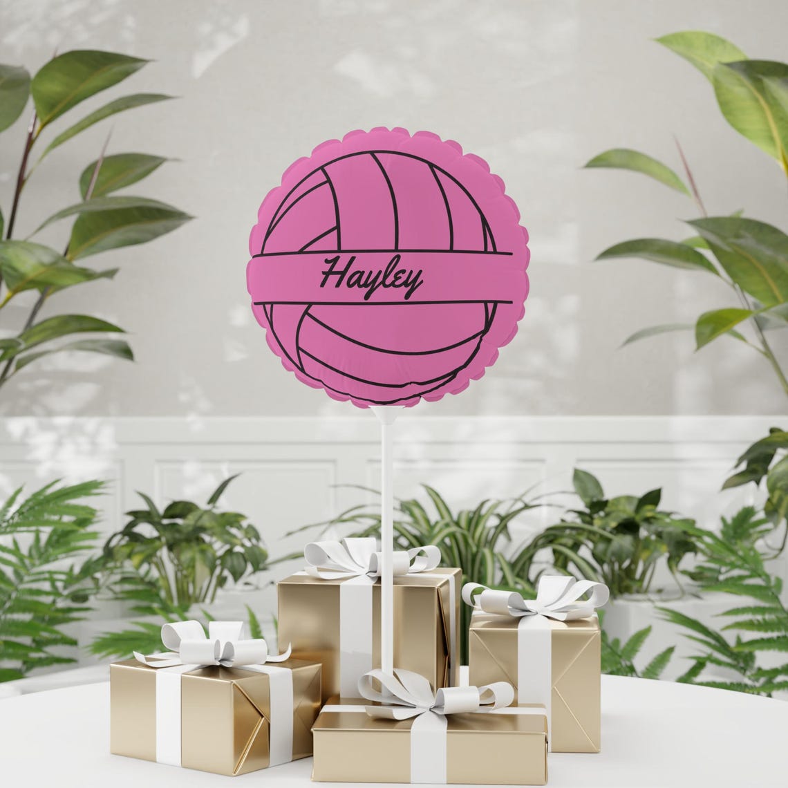 Personalized Pink Volleyball Party Balloon: Mylar Sports Decor - Etsy