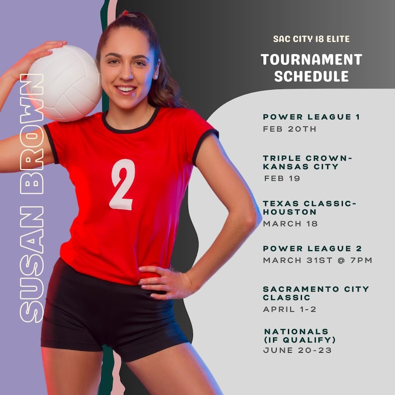 Volleyball Schedule Canva Templates, Editable Social Media Graphics ...