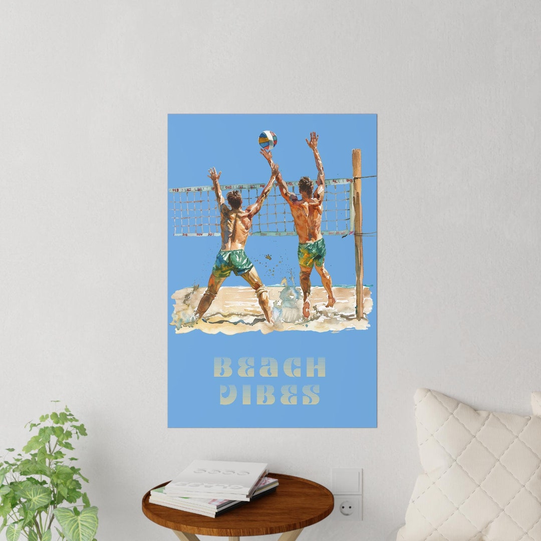 Beach Volleyball Wall Decals, Summer Sports Wall Stickers, Beach Vibes ...