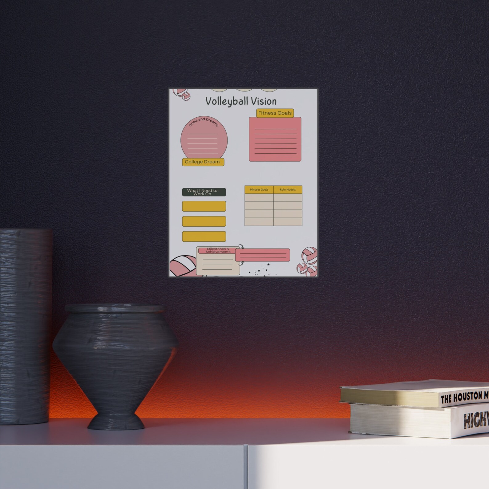 Volleyball Vision Board | Athlete Goal Tracker - Etsy