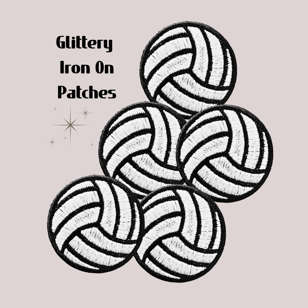 Volleyball Iron on Glitter Patches, Personalized Game Day Patches ...