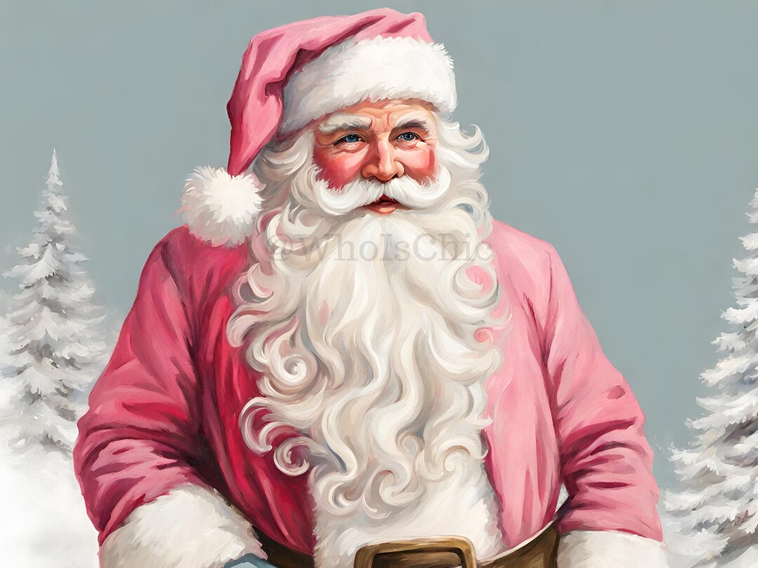 Barbie Pink Christmas Santa Digital Print - Etsy