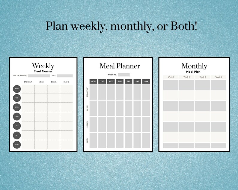 Printable Meal Planner, Weekly Meal Plans, Themed Meal Planning, Pantry ...