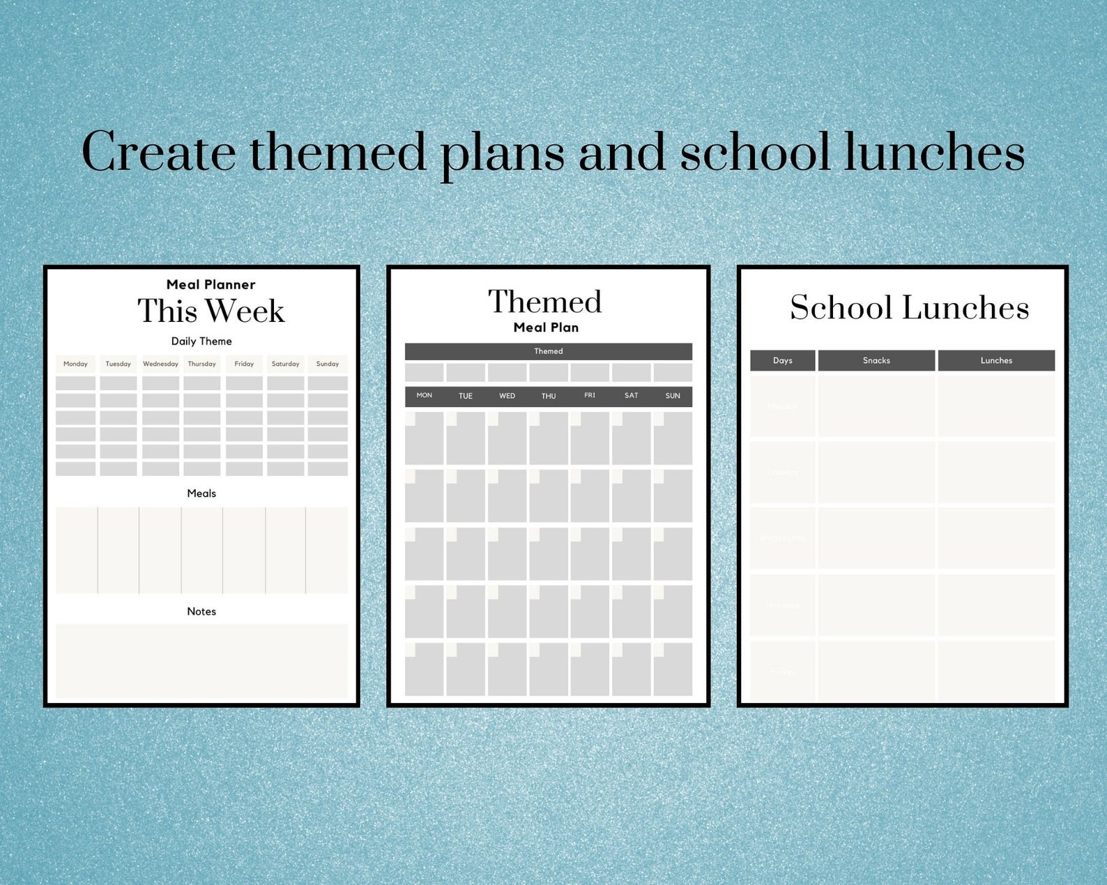 Printable Meal Planner, Weekly Meal Plans, Themed Meal Planning, Pantry ...