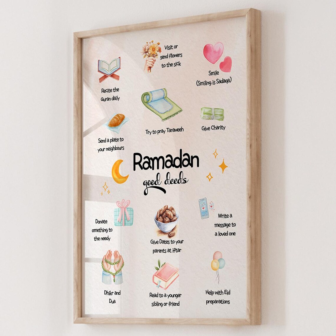 Ramadan Good Deeds Printable | Islamic Kids Wall Art | Educational ...