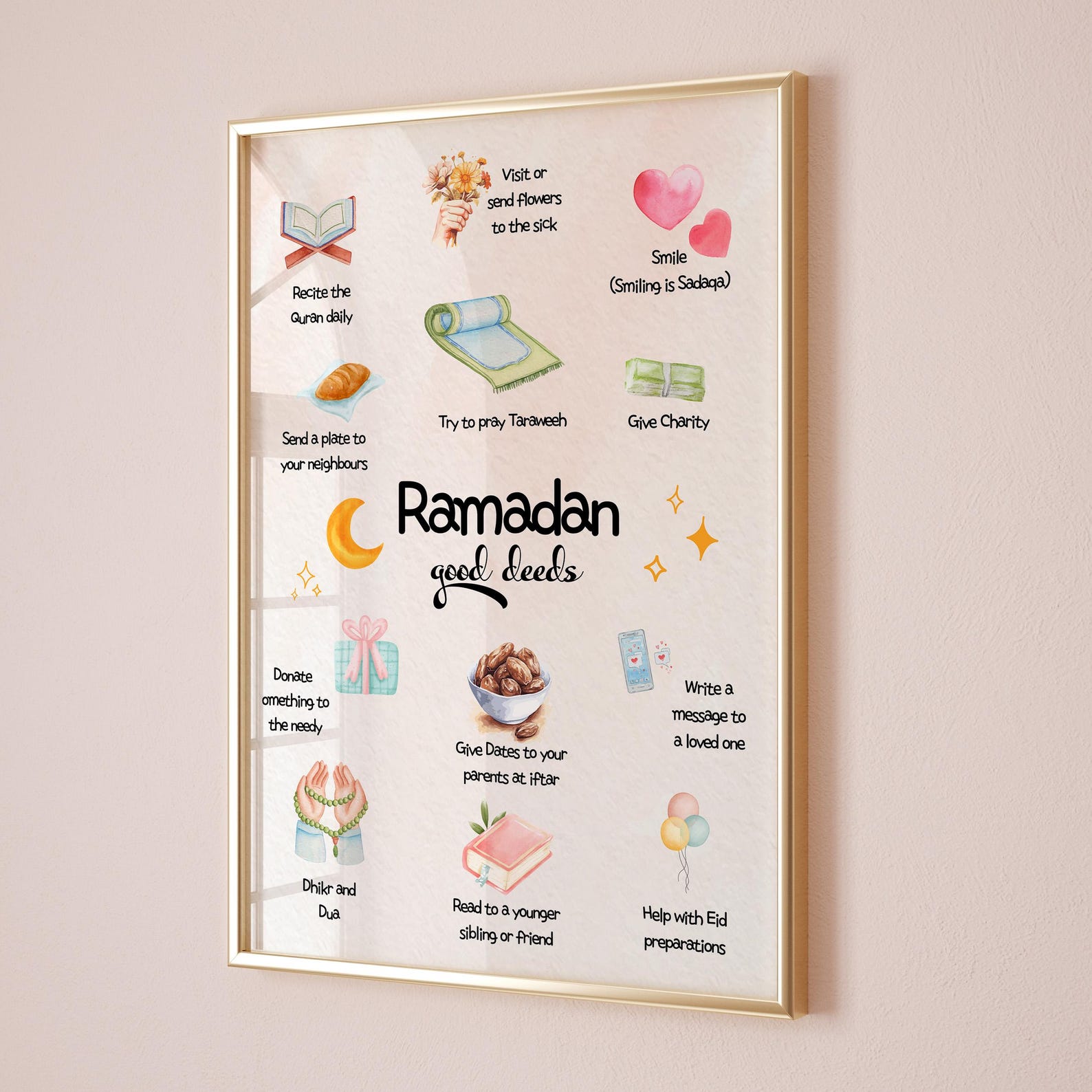 Ramadan Good Deeds Printable | Islamic Kids Wall Art | Educational ...