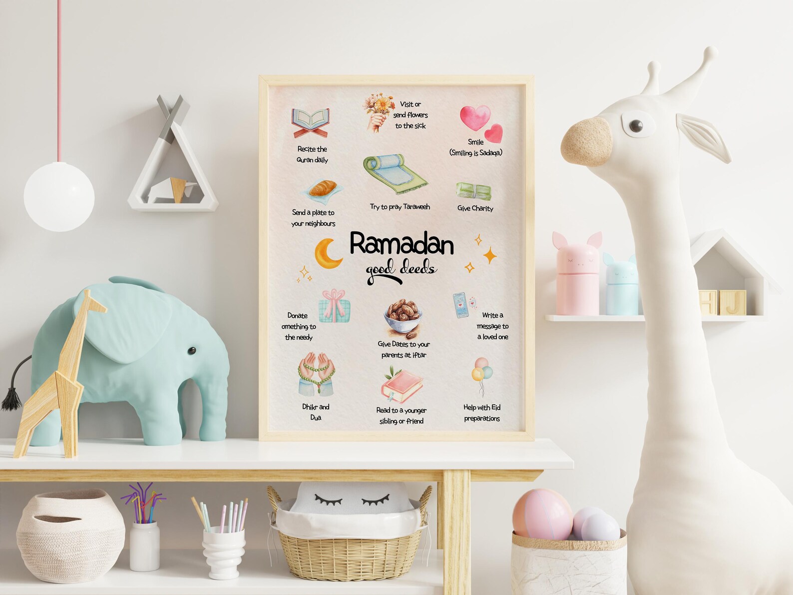 Ramadan Good Deeds Printable | Islamic Kids Wall Art | Educational ...