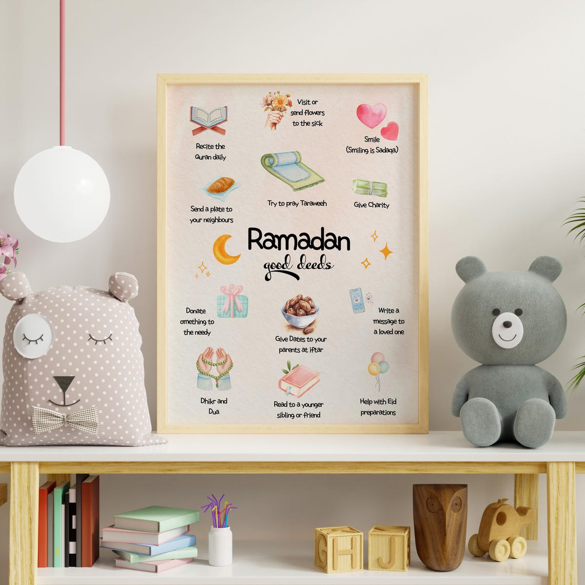 Ramadan Good Deeds Printable | Islamic Kids Wall Art | Educational ...