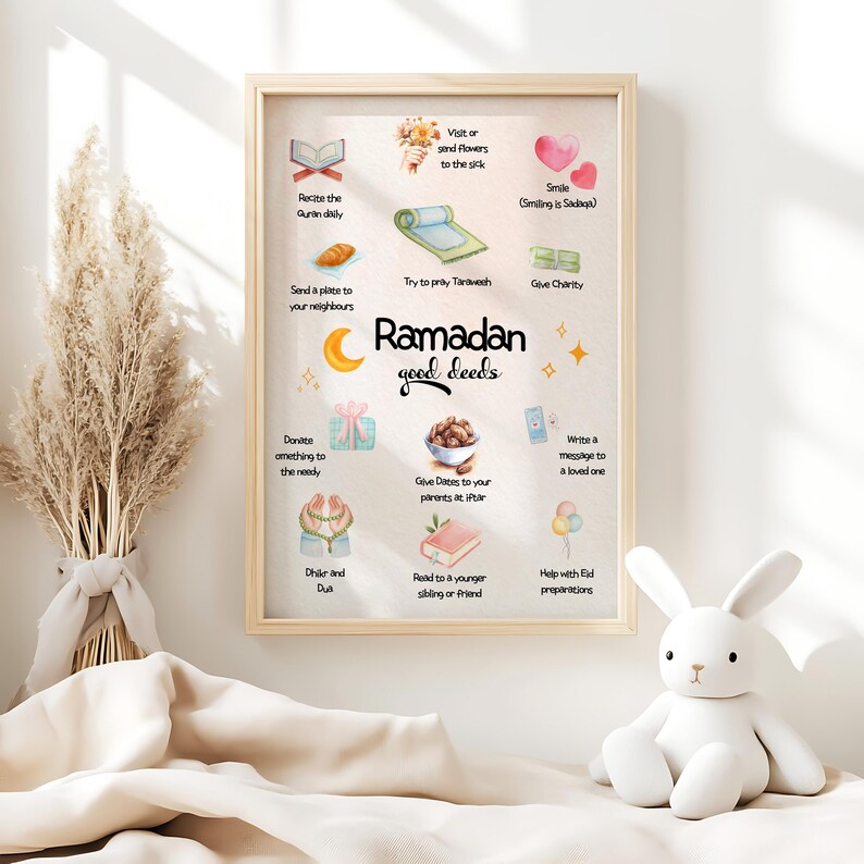 Ramadan Good Deeds Printable | Islamic Kids Wall Art | Educational ...