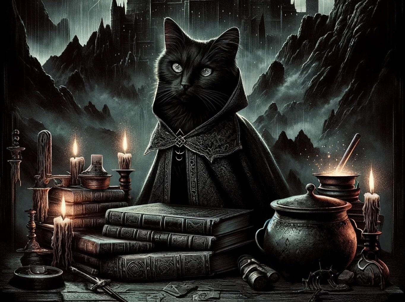 Bloodborne-inspired Dark Academia Cat Portraits: Gothic Elegance Series ...