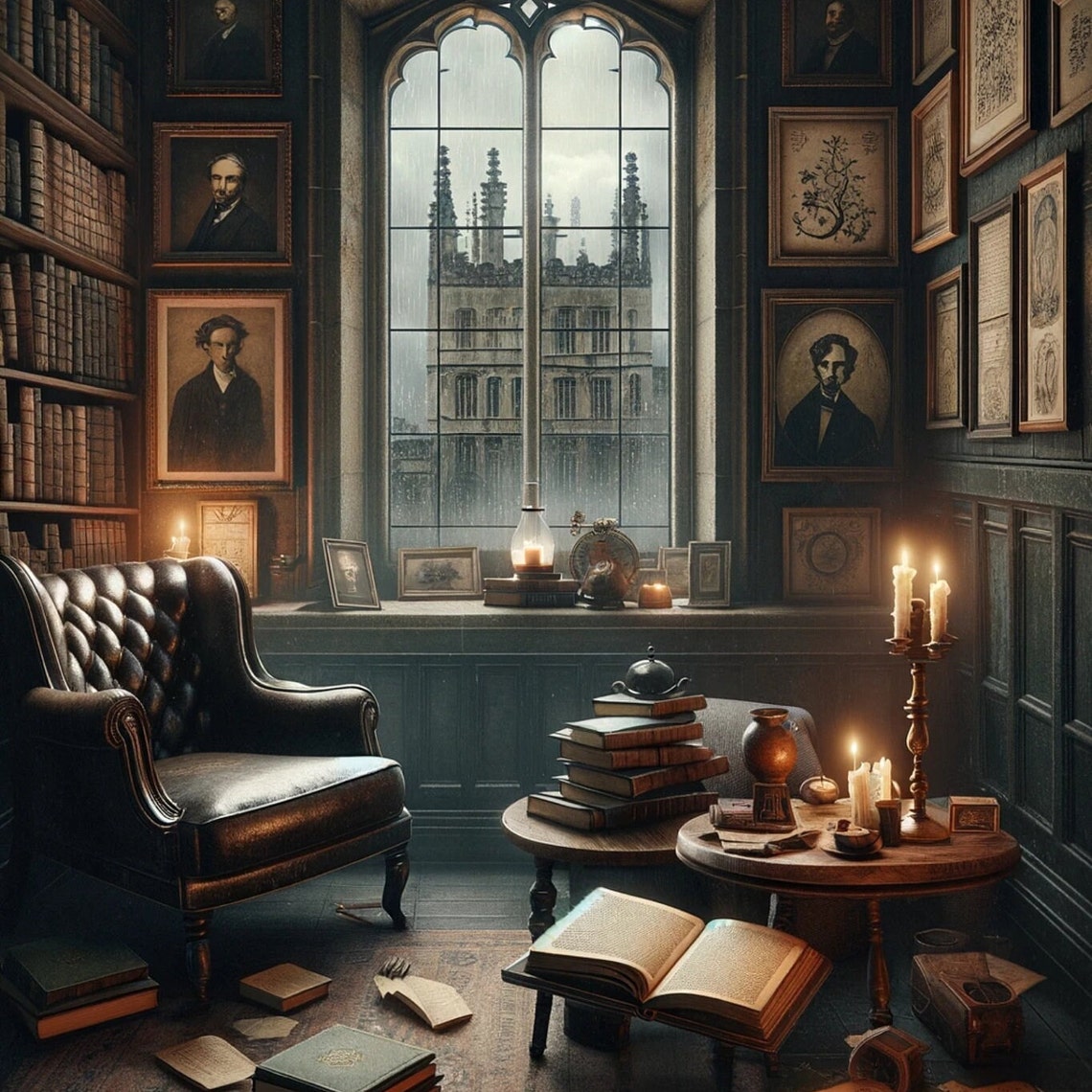 Set of 5 Dark Academia A4 Printable Wall Art - Vintage Scholarly Decor ...